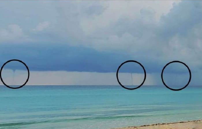 Se forman a la vez tres trombas marinas en Varadero